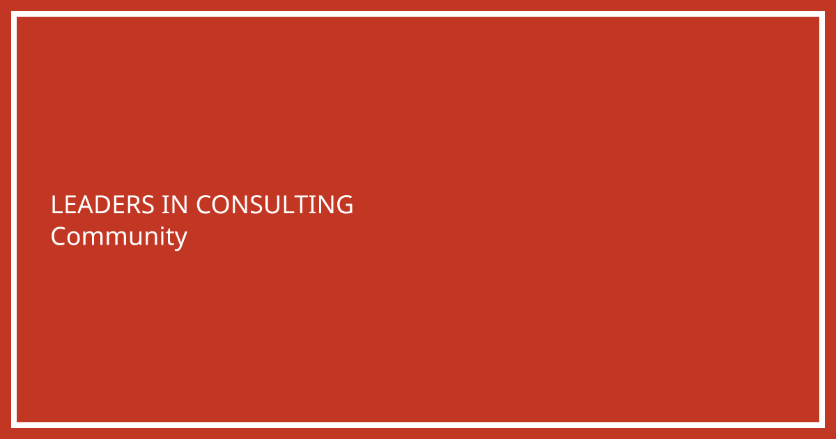 LEADERS IN CONSULTING Community